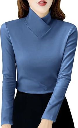 Generic sous Pull Femme Haut Thermique Femme sous Pull Thermique Femme Doux Glamour Top Thermique Fin Col Haut Tricot&eacute; Manches Longues sous Pull &Eacute;l&eacute;gant Et Di