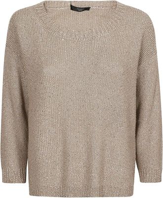 Max Mara Femme, Pulls, Gris, Taille: 42 FR Tricot ras du cou