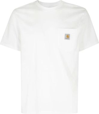 Carhartt Work in Progress Homme, Tops, Blanc, Taille: XL S/S Pocket T-Shirt