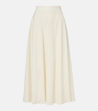 Ralph Lauren Collection Jupe midi Kenzie en laine m&eacute;lang&eacute;e