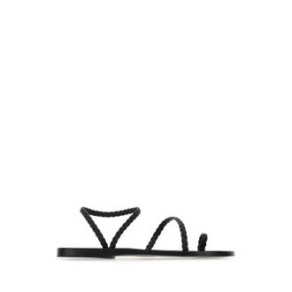 Ancient Greek Sandals Schwarze Nappa-Leder-Zehensandalen - - Shoes - Damen - Schwarzk - 39 EU