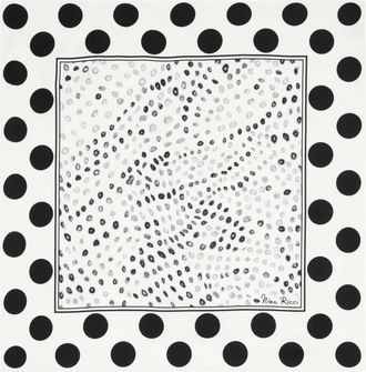 Nina Ricci Femme, Accessoires, Blanc, Taille: ONE Size Foulard en soie &agrave; pois