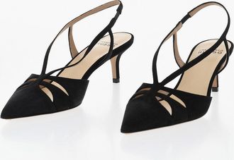 Francesco Russo Suede Slingbacks in Solid Color, 6.5cm Heel Francesco Russo
