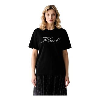 Karl Lagerfeld Logo T-Shirt - - Tops - Damen - Schwarzk - M