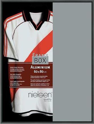 Nielsen Design cadre maillot, 60 x 80 cm, aluminium, Noir mat, cadre affichepour accrocherau format paysage et portrait, verre synthétique, Framebox II