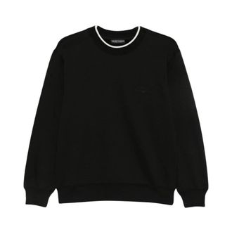 Emporio Armani Sweatshirt mit Logo-Stickerei und Rundhalsausschnitt - - Sweatshirts & Hoodies - Damen - Schwarzk - S