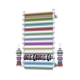 Generic Kommerzielles Großes Stoffrollen-Lagerregal Mit Abnehmbarer Aufhängestange for Vinylrollen/Lederrollen/Vorhangstudio/Tapete(White,100x20x120cm)