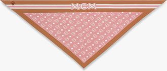 MCM Dreieckiges Seidenhalstuch mit Monogramm-Print