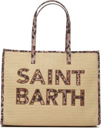 MC2 Saint Barth Femme, Sacs, Multicolore, Taille: ONE Size Vivian Straw 11 Patch Leopard 18