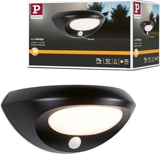 Paulmann 94856 Solar LED Außenwandleuchte Sorova Bewegungsmelder IP44 230x125mm 3000K 3,5W 220lm Anthrazit Kunststoff Leuchtmittel