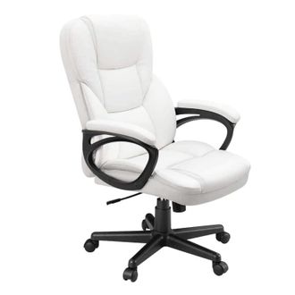 Generic Ergonomischer B&uuml;rostuhl, komfortabler Schreibtischstuhl mit hoher R&uuml;ckenlehne, Armlehnen, Rollen und atmungsaktivem Lederbezug