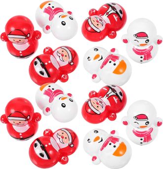 Amosfun 60 St&uuml;ck Weihnachtsdeko aus Kunststoff mit 30 Kleiner Weihnachtsmann und 30 Schneemann Tischornamenten Stabile Weihnachtsdekoration f&uuml;r Wohnung B&uuml;ro u