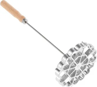 Aboofan Bunuelos Moule Manche En Bois Rosette Moule Su&eacute;dois Rosette Fabricant Aluminium Gaufre Moules Timbale Cookie Bunuelos Outils Pour La Maison Cuisine Us
