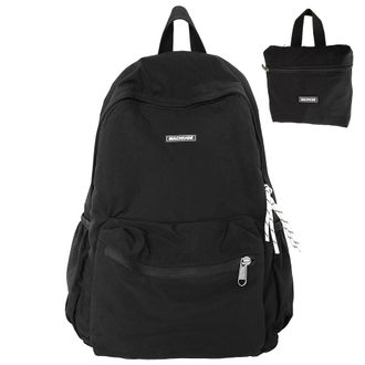 Generic Generisches faltbares Rucksack f&uuml;r M&auml;nner Frauen Rei&szlig;verschluss Bookbag f&uuml;r Reise (schwarz)