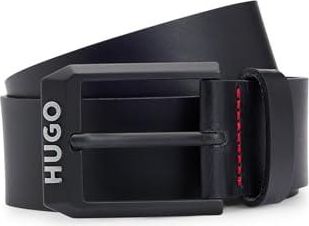 HUGO BOSS Hommes Gelio-B Sz40 Ceinture en cuir avec boucle noir mat à logo