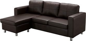 Vente-Unique Ecksofa - Kunstleder - Braun - Ackley