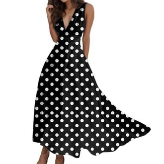 Generic Robe d&eacute;t&eacute; pour femme - D&eacute;grad&eacute; de couleurs - Imprim&eacute; - Col en V - Sans manches - Pour la plage, les vacances, les loisirs, Noir, XXL