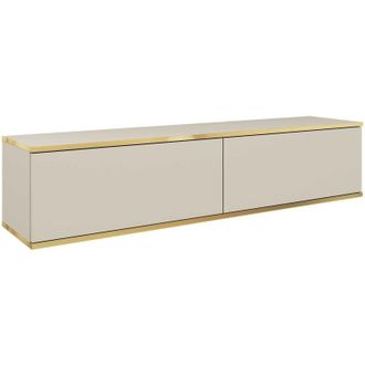 Selsey Selsey MUCALMA - Meuble TV - 135 cm - beige avec inserts dor&eacute;s