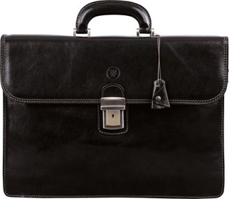 Maxwell Scott Herren Luxus Leder Aktentasche - Klassische Business Laptop Tasche für 15-16 - Handgefertigt aus italienischen Vollnarbenhäuten - The Paolo2 Dunkelbra