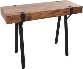 Hhg Neuwertig] Konsolentisch HHG 743, Telefontisch Arbeitstisch Beistelltisch Ablagetisch, Metall 75x100x40cm dunkle Wildeiche