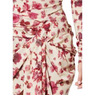 Isabel Marant Jupe courte Ovia drap&eacute;e en soie stretch imprim&eacute;e