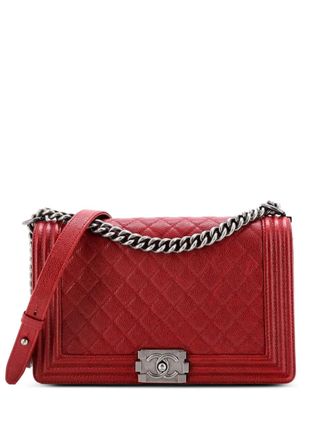 Chanel Boy Flap Bag Quilted Caviar New Medium crossbody bag - Rouge