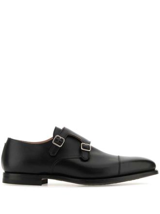 Crockett & Jones chaussures en cuir à boucles - Noir