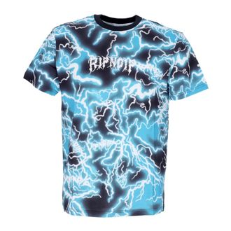 Ripndip Besticktes Blitz Tee Schwarz/Blau - - Tops - Herren - Mehrfarbig - L