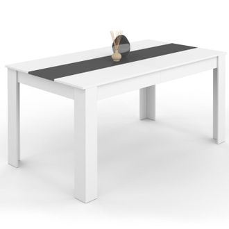 IDMarket Rechteckiger Esstisch Georgia 8 Personen wei&szlig; und grau 160 x 80 cm