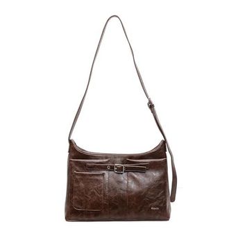 Generic Sac &agrave; bandouli&egrave;re en cuir synth&eacute;tique de couleur unie avec sangle r&eacute;glable, grande capacit&eacute;, pour l&eacute;cole, le travail, un usage quotidien, caf&eacute;, 400.00