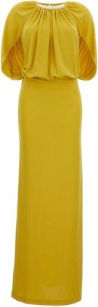 Des_Phemmes DES Phemmes, Femme, Robes, Jaune, Taille: 38 FR Long Dress with Cape