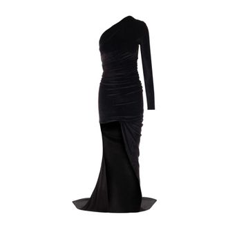 Balenciaga Schwarzes Samt langes Kleid - - Dresses - Damen - Schwarzk - S