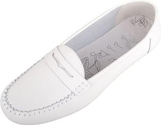 Absolute Footwear Absolute Footwear Mocassins dété en cuir pour femme, blanc, 37 EU
