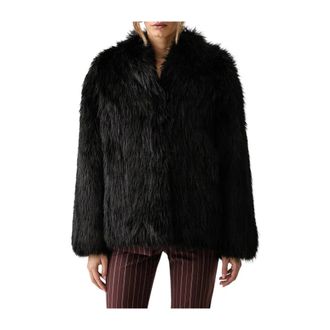 Patrizia Pepe Cropped Kunstpelzjacke - - Jackets - Damen - Schwarzk - M