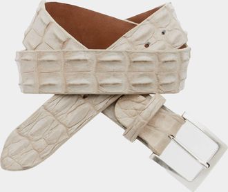 Reptiles House Outback - G&uuml;rtel aus Krokodil-R&uuml;cken - Beige