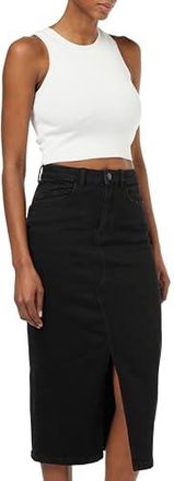 Noisy May Noisy may NMKath NW VI478BL Noos Jupe midi Fendue pour Femme Jupe mi-Longue Noir Streetwear, Noir, M