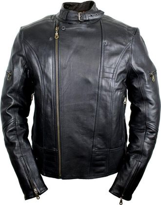 MDM Motorradjacke Herren Motorradjacke aus echtem Leder mit Protektoren Herren Motorrad Leder Jacke mit Protektoren