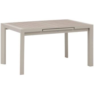 Hesperide Hesperide - Table de jardin extensible 8 places - Aluminium teint&eacute; effet bois - Rallonge automatique - R&eacute;sistante &agrave; la rouille et d&eacute;coloration
