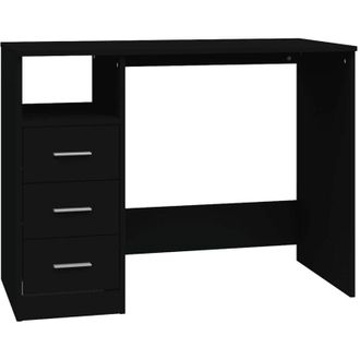 vidaXL Vidaxl - Schreibtisch mit Schubladen Schwarz 102x50x76 cm Holzwerkstoff