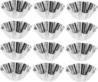 Amosfun 12 St&uuml;ck Edelstahl Wiederverwendbare Muffin- Und Tartf&ouml;rmchen Kleine Kuchenformen F&uuml;r Diy-backen Und Party Langlebige F&ouml;rmchen F&uuml;r Eierkuchen