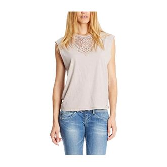 Pepe Jeans London Besticktes &auml;rmelloses Regular Fit Top - - Tops - Damen - Beige - XS