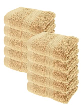 Julie Julsen Bio G&auml;stetuch-Set, 10 G&auml;stet&uuml;cher in 32 Farben erh&auml;ltlich weich und saugstark Pastell Braun 30x50 cm