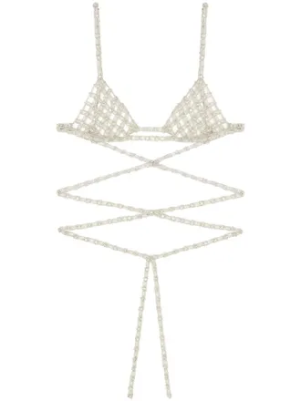 Alanui soutien-gorge &agrave; bonnets triangles - Argent