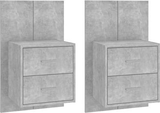 Generic SDWEHBJ Wand-Nachttische 2er Set, Schwebender Nachtschrank mit 2 Schubladen, Wandmontierter Beistelltisch for Schlafzimmer, Betongrau 48.5x32.5x80 cm 