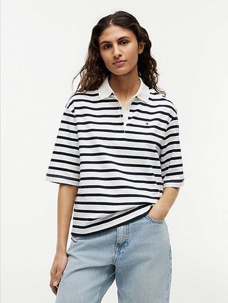 Tommy Hilfiger Polo coupe d&eacute;contract&eacute;e en maille interlock