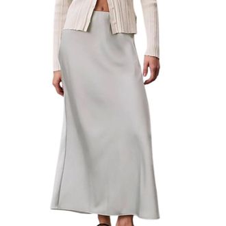 Calvin Klein Femme, Jupes, Vert, Taille: 42 FR Jupe Maxi Trap&egrave;ze en Satin