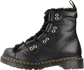 Dr. Martens Femme, Chaussures, Noir, Taille: 38 EU 1460 Bottes &agrave; lacets en cuir doubl&eacute;es de fausse fourrure