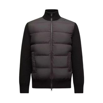Moncler Gesteppte Woll-Rei&szlig;verschluss-Strickjacke - - Jackets - Herren - Schwarzk - XL