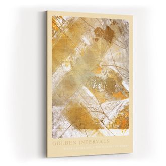 Paul Sinus Art Paul Sinus Wandbild 80x120cm Golden Intervals Gold Struktur Wei&szlig; Abstrakt Eleganz Schichten