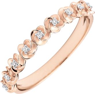 Edenly Ring Blüte - Rosenkränzchen - Kleines Modell - Roségold und Diamanten - 18 Karat
